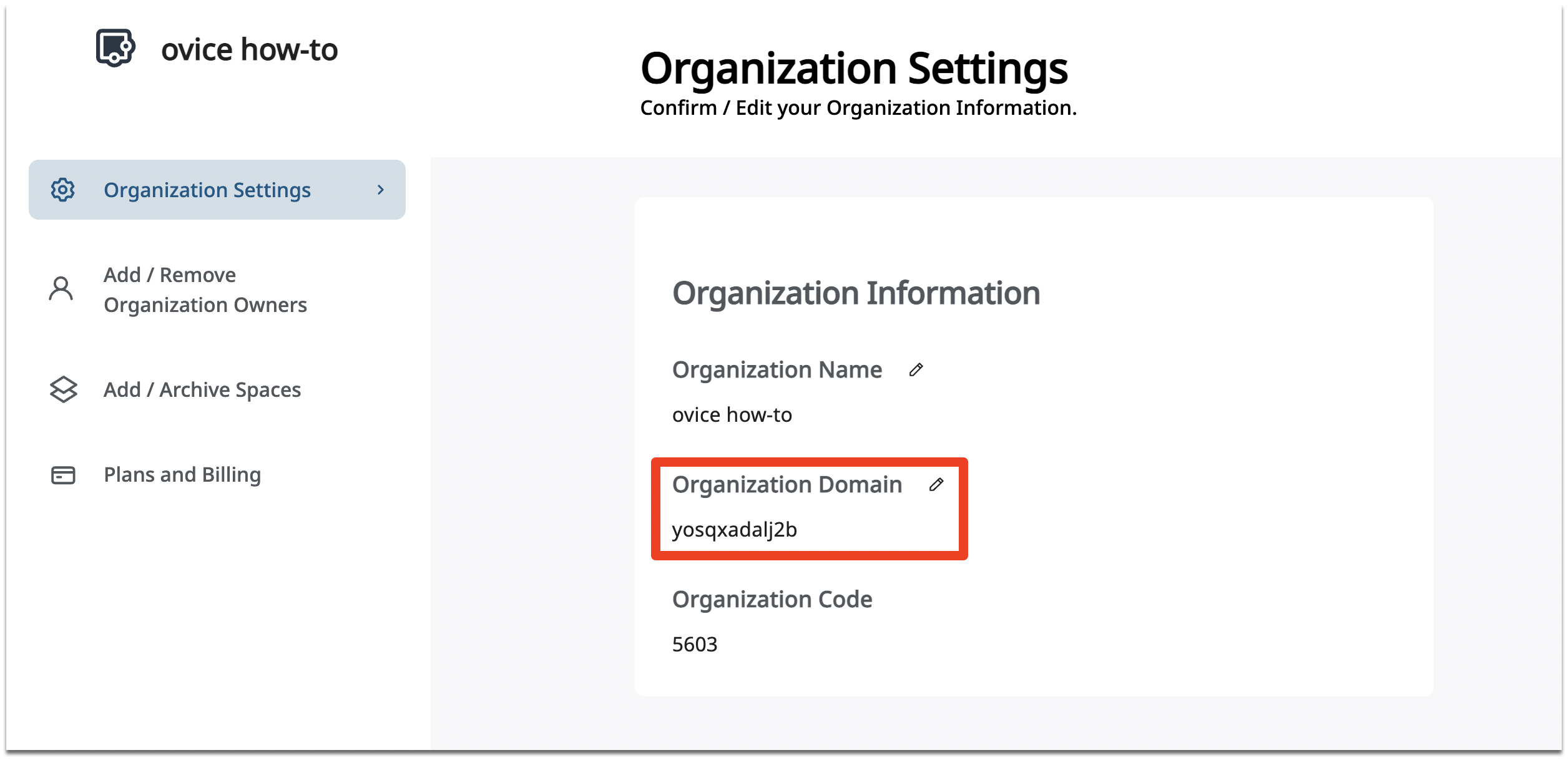 Organizational Domain – ovice Help Center